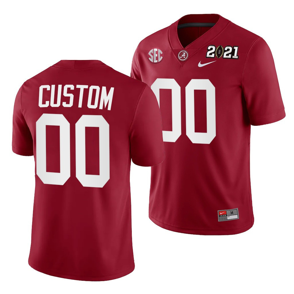 Men's Alabama Crimson Tide Custom 2021 Rose Bowl Champions Jersey ...