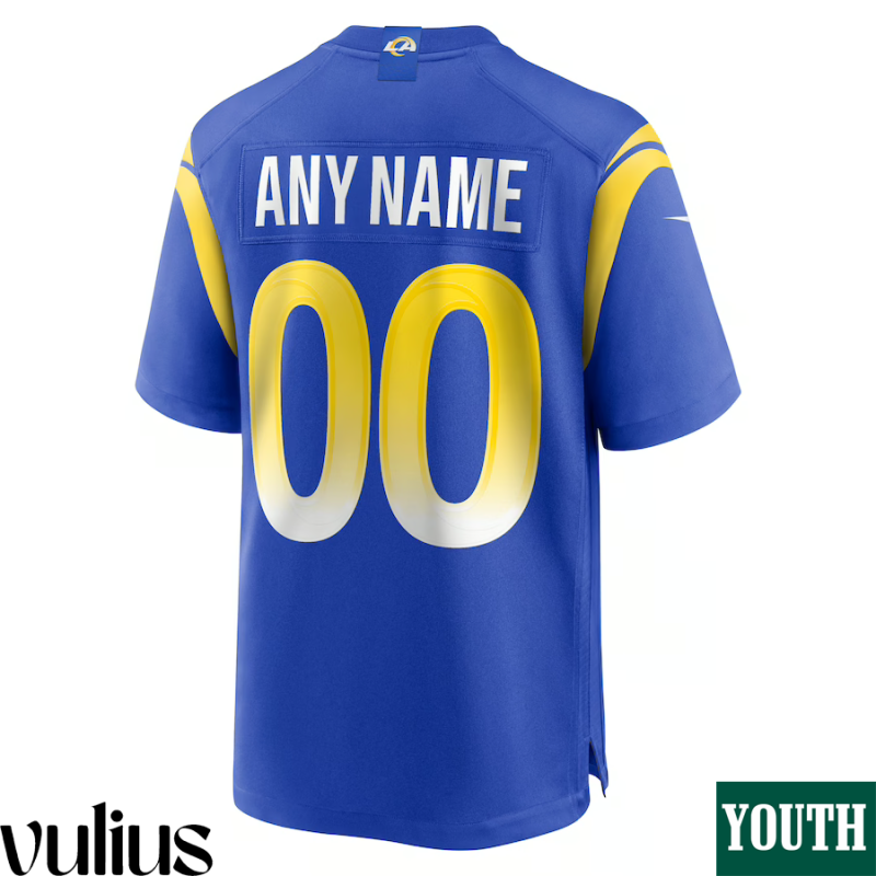 Custom Rams Jersey, Royal Youth's, Home Game Custom Jersey - Vulius NFL ...
